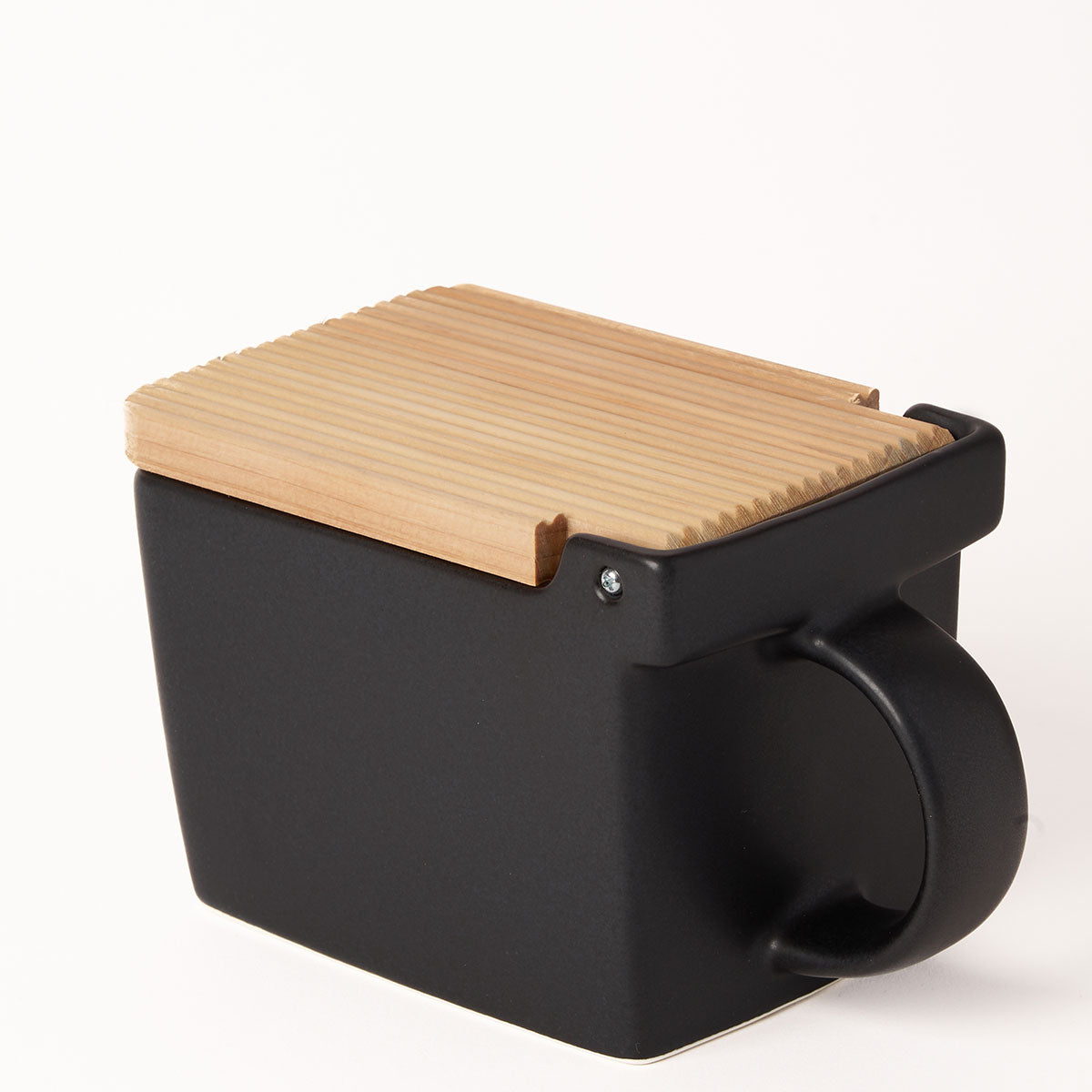BEE HOUSE Ceramic Salt Box with wooden lid - Noble Black — Focus ...